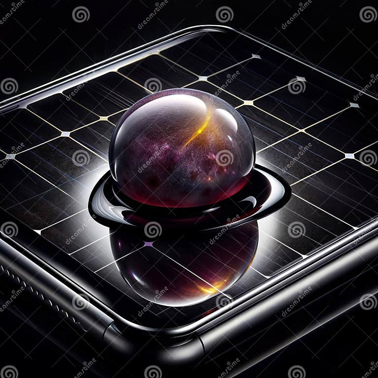 Cosmic Tech: Futuristic Sphere with Space Imagery on Panel, Generative ...