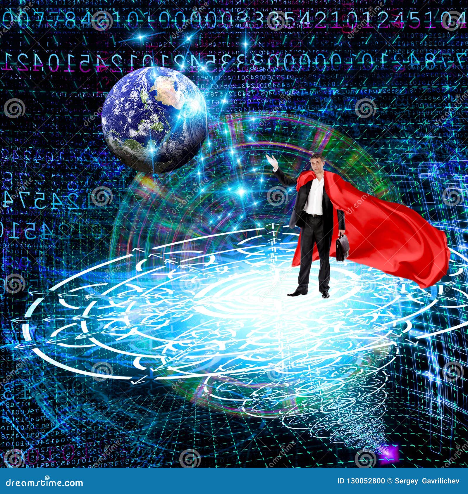 The Cosmic Technology Internet Stock Photo - Image of earth, cyber ...