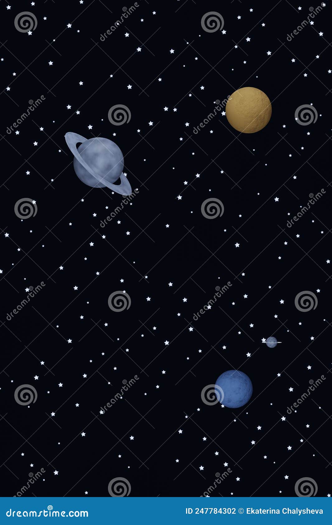 Starry Night Sky, 3d Render Stock Illustration - Illustration of idea ...