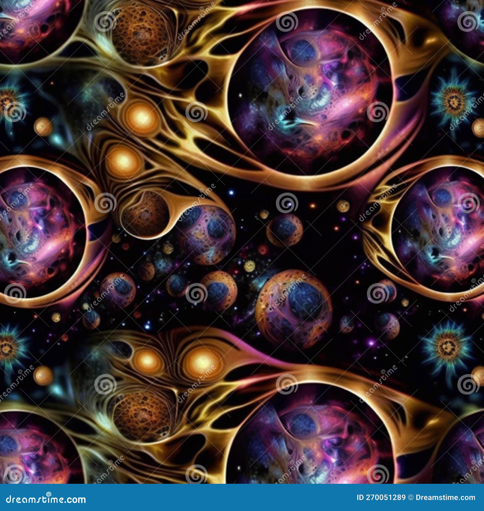 Cosmic themed Pattern stock illustration. Illustration of trippy ...