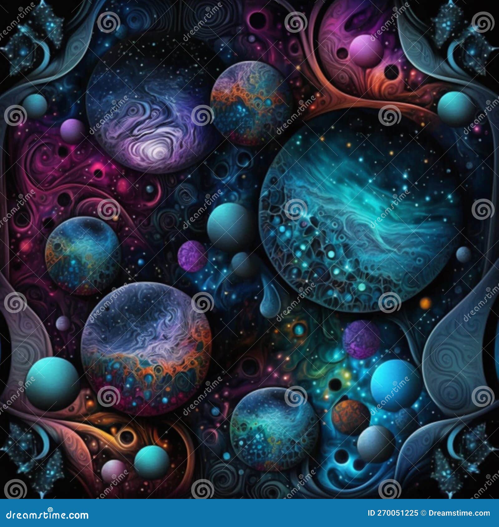 Cosmic themed Pattern stock illustration. Illustration of background ...