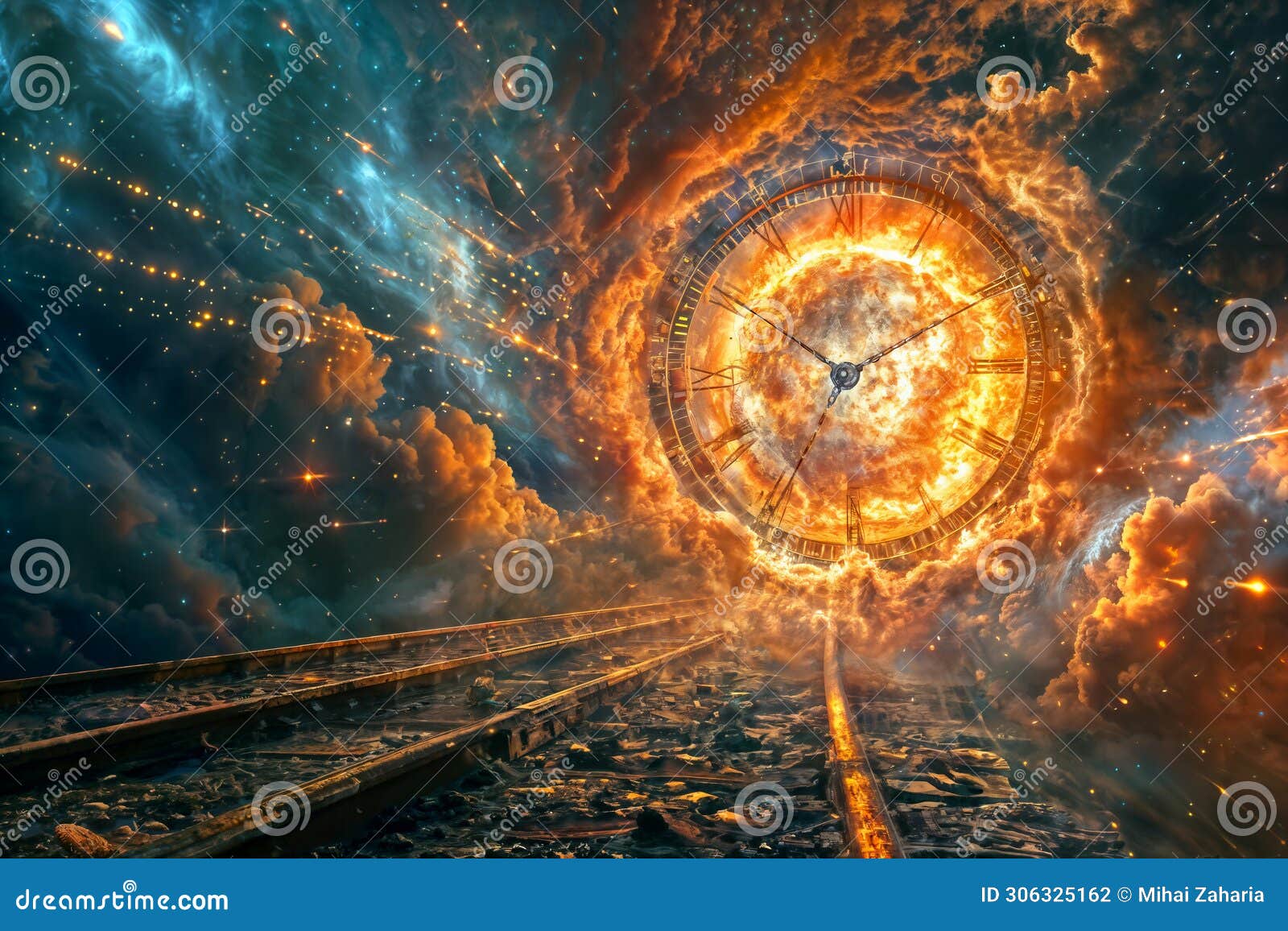 Cosmic Time Vortex Concept Art Stock Illustration - Illustration of clockwork, infinity: 306325162