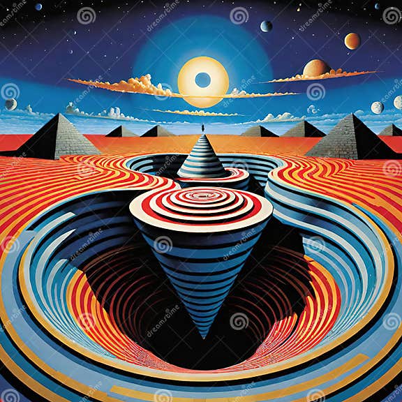 Cosmic Vortex.a Fusion of Ancient and Modern. Stock Illustration ...