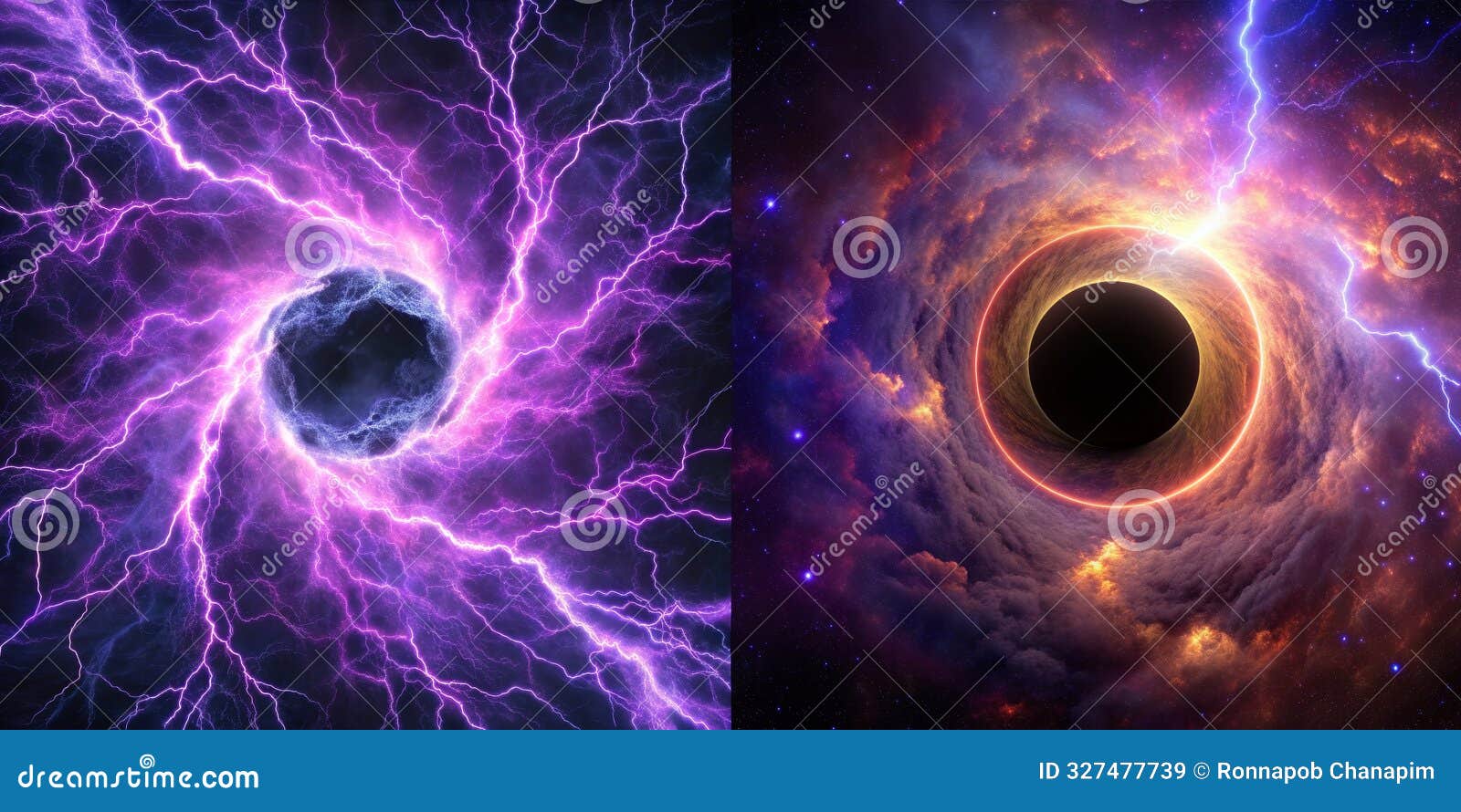 Cosmic Vortex of Lightning and Nebula, Space, Nebula, Lightning, Vortex ...