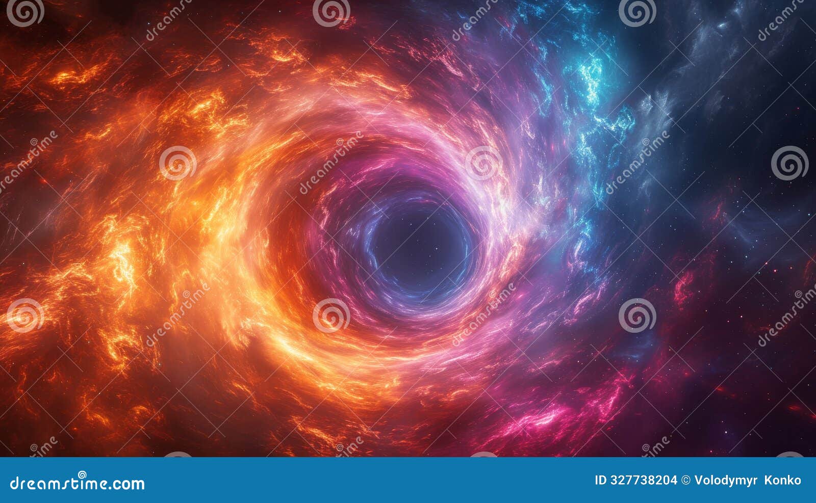 Cosmic Vortex with Vibrant Colors and Glowing Nebula, Space Exploration ...