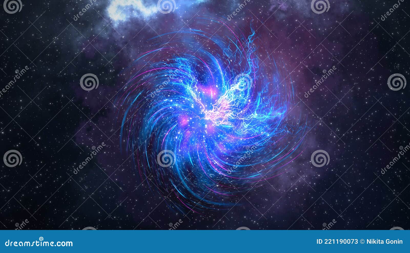 Cosmic Wormhole Funnel-shaped Tunnel in Space 3D Render Illustration ...