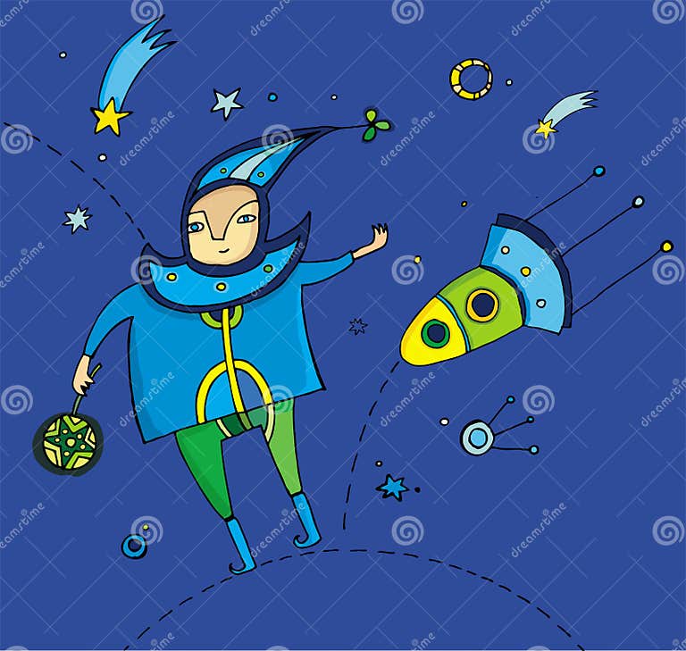 Cosmo boy stock vector. Illustration of cosmonauts, future - 3576477