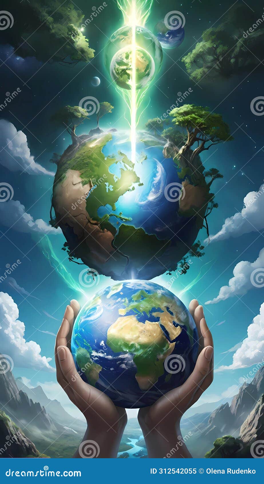 Cosmology of many worlds stock illustration. Illustration of planet ...