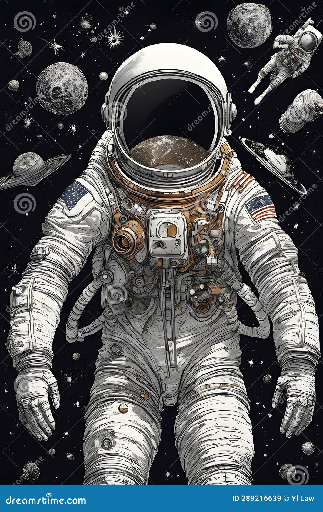 The Cosmonaut in Space, Astronaut Spaceman Editorial Stock Image ...