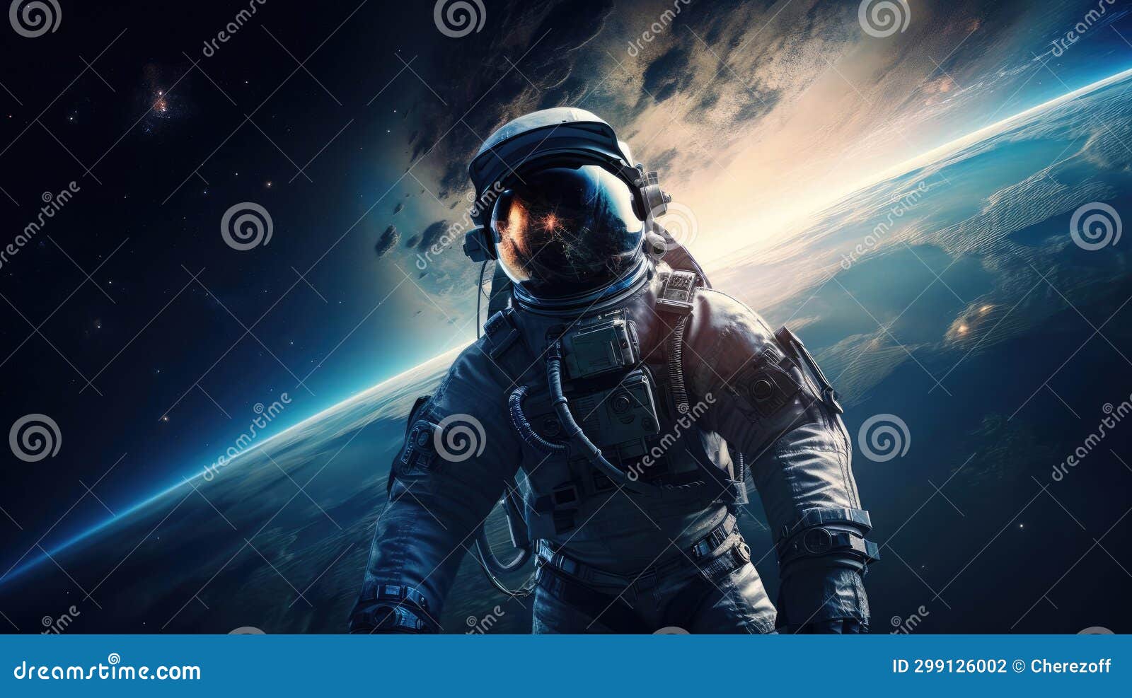 Cosmonaut in Space Suit in Outer Space Stock Photo - Image of explore ...