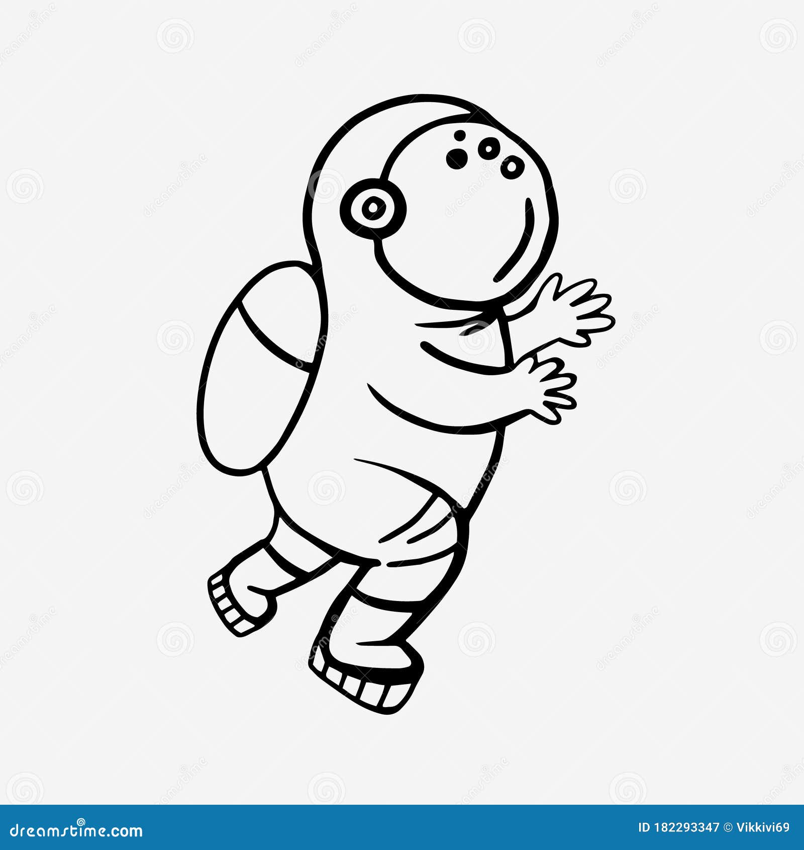 Cosmonaut. Vector Linear Drawing of an Astronaut Stock Vector ...