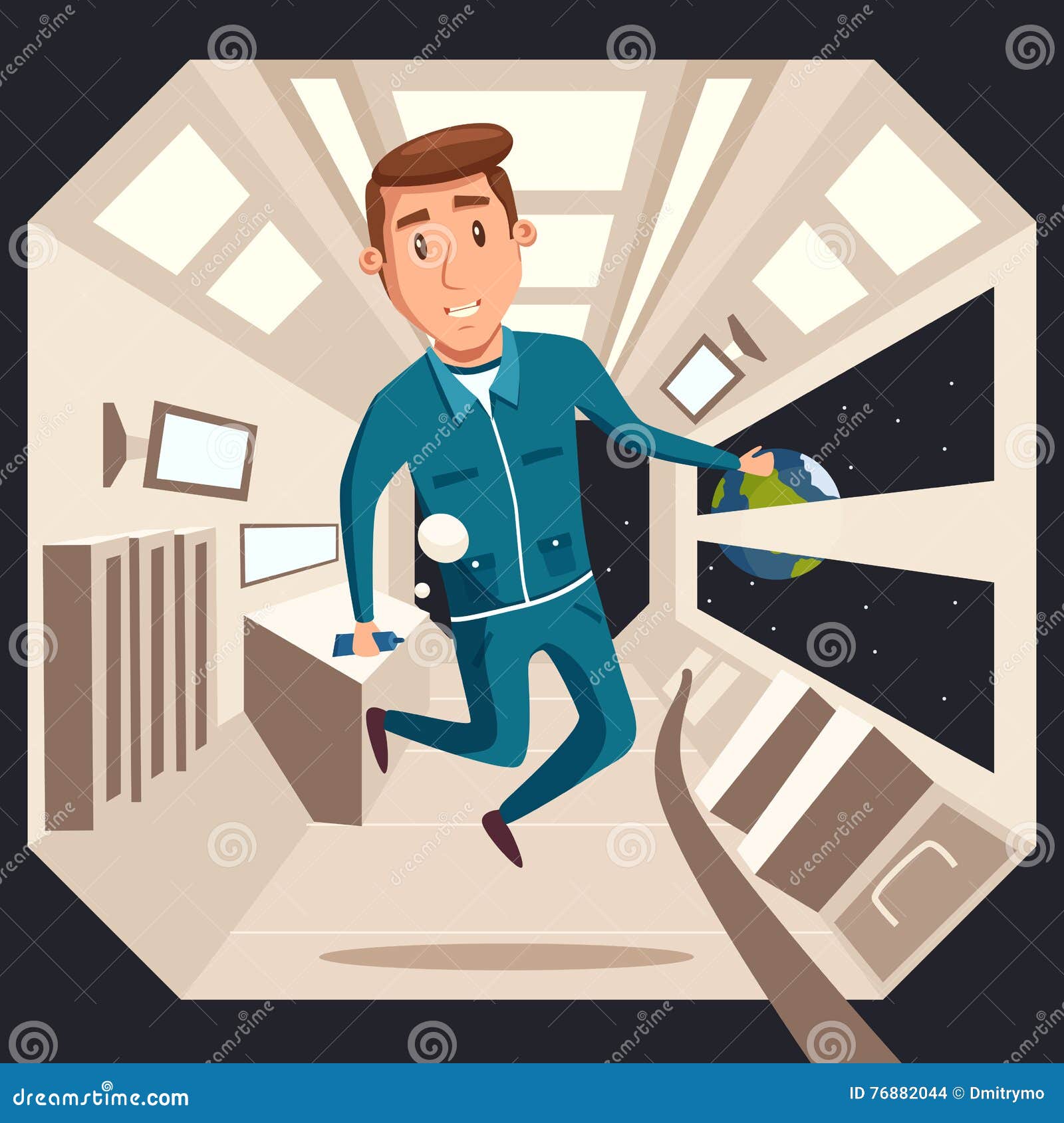 Gravity Vector Illustration. Explained Natural Force To Objects With ...