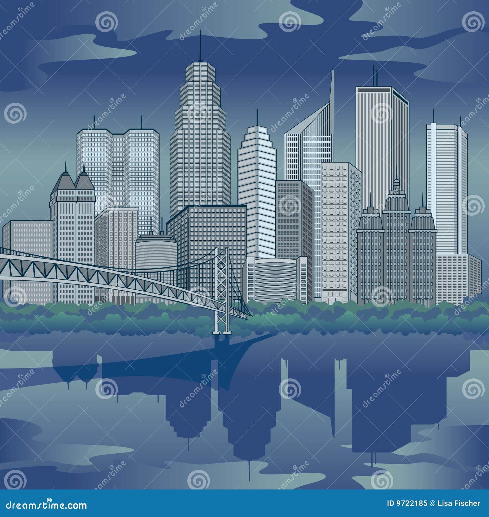 Cosmopolitan City stock vector. Illustration of evening - 9722185