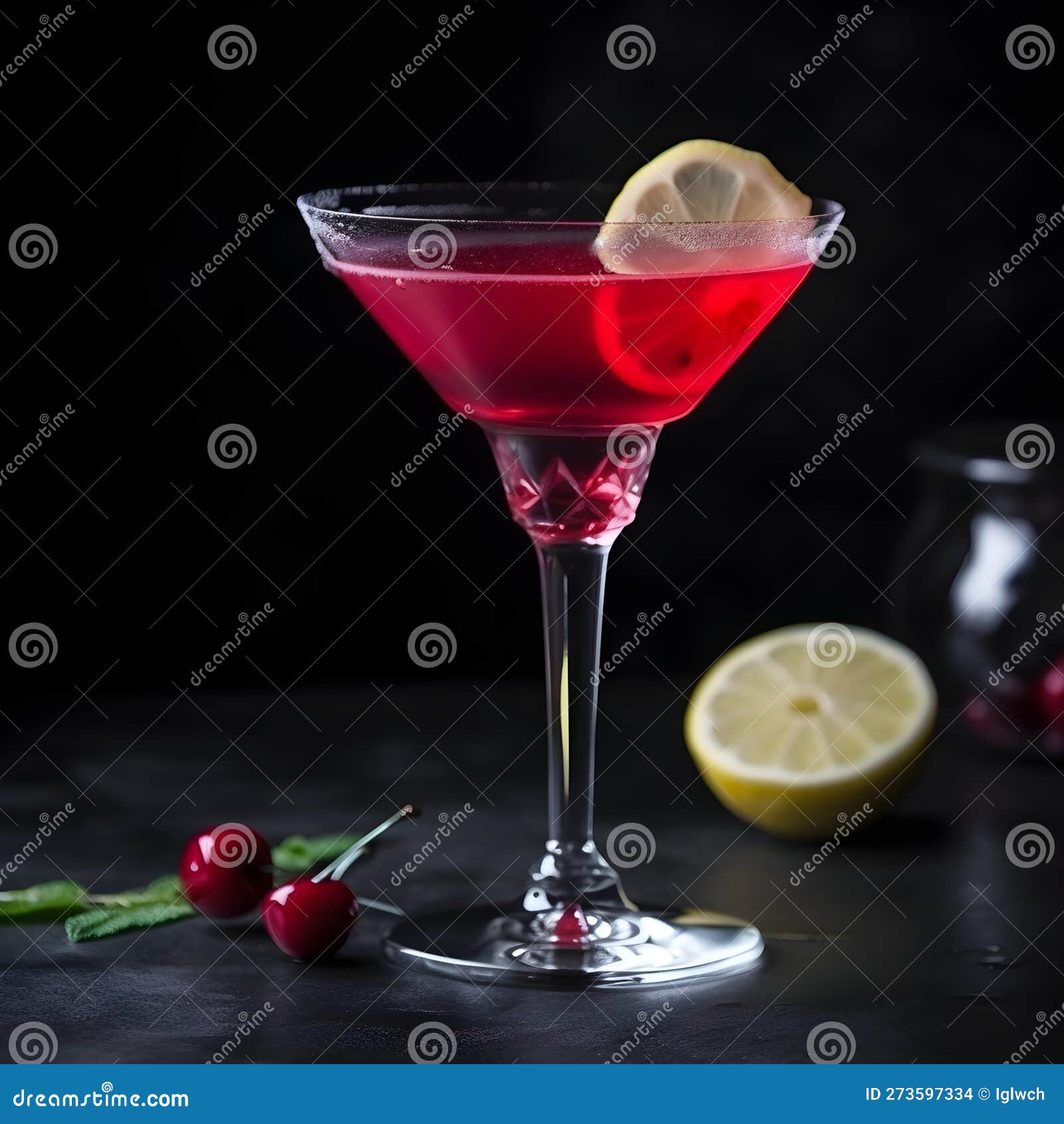 Cosmopolitan Cocktail Served Ready To Drink on the Table, Close-up View ...