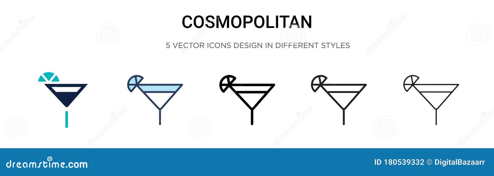 Cosmopolitan Icon in Filled, Thin Line, Outline and Stroke Style ...