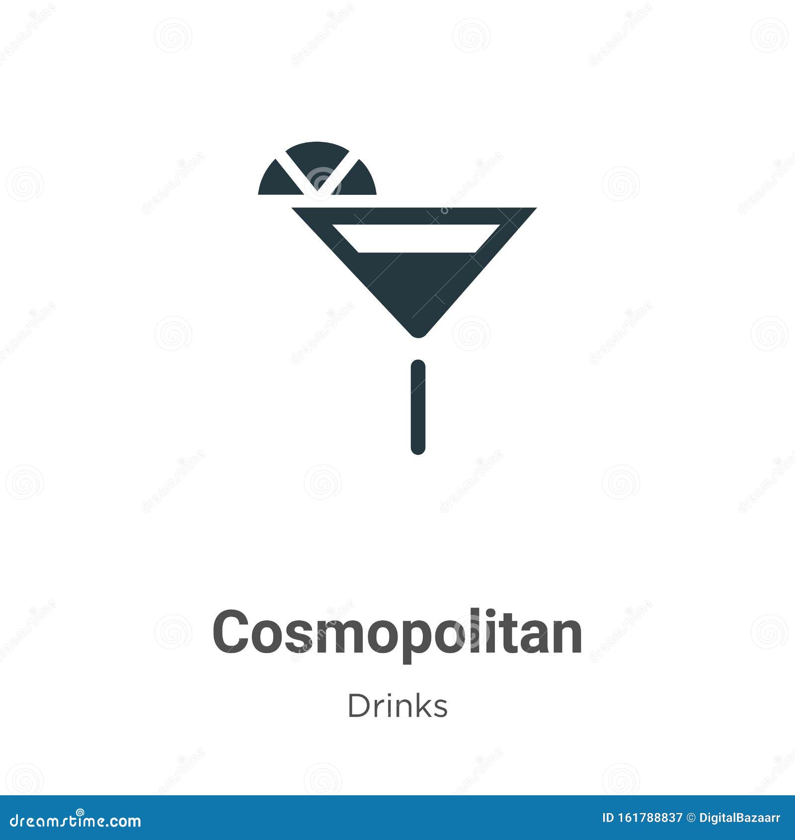 Cosmopolitan Vector Icon on White Background. Flat Vector Cosmopolitan ...