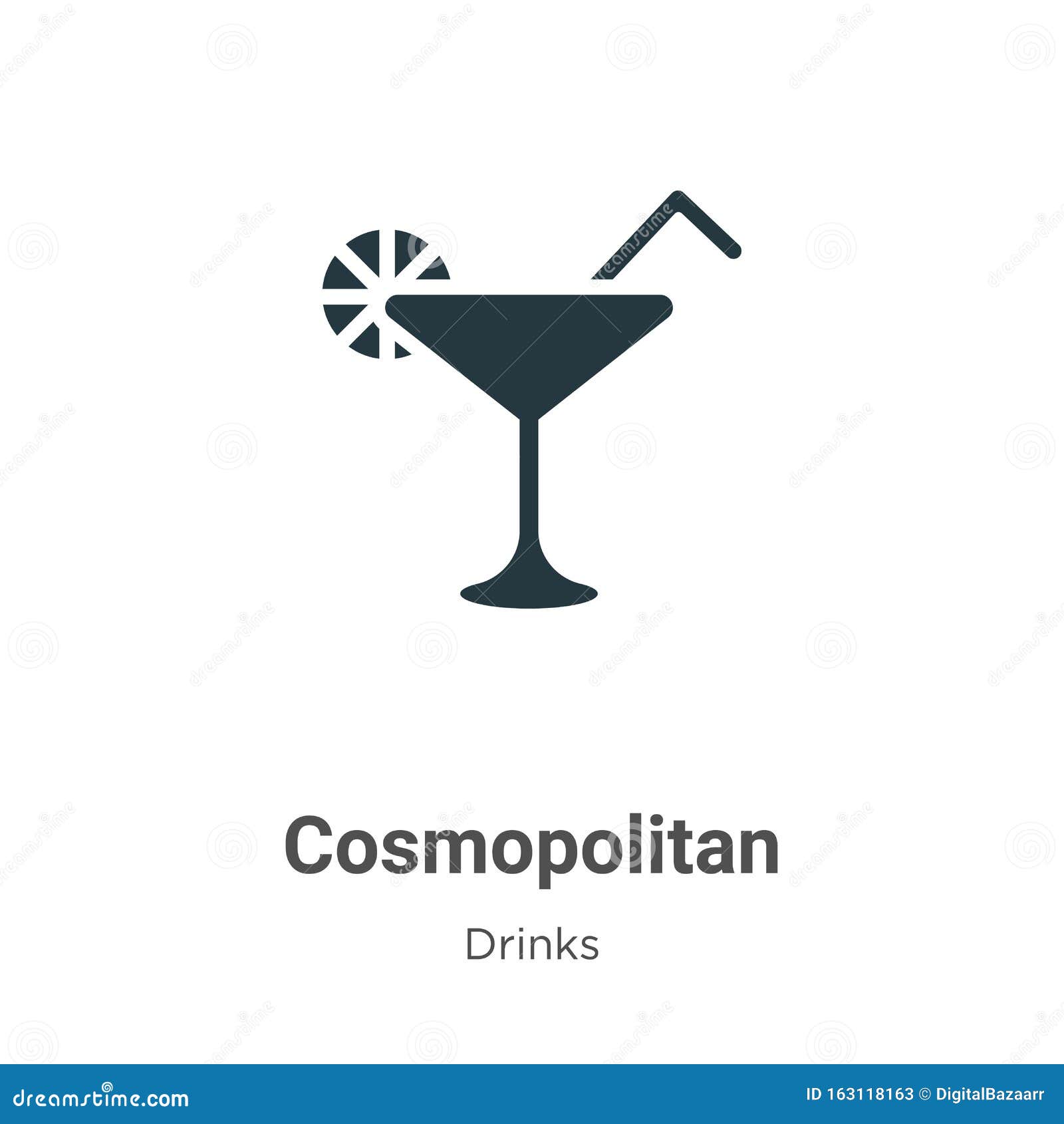 Cosmopolitan Vector Icon on White Background. Flat Vector Cosmopolitan ...