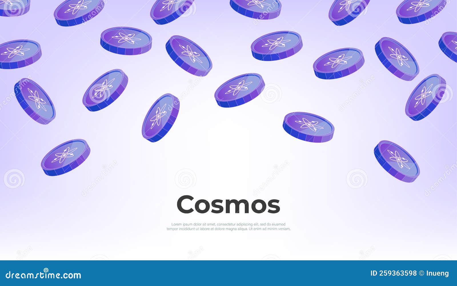 Cosmos ATOM Coin Falling from the Sky. ATOM Cryptocurrency Concept ...