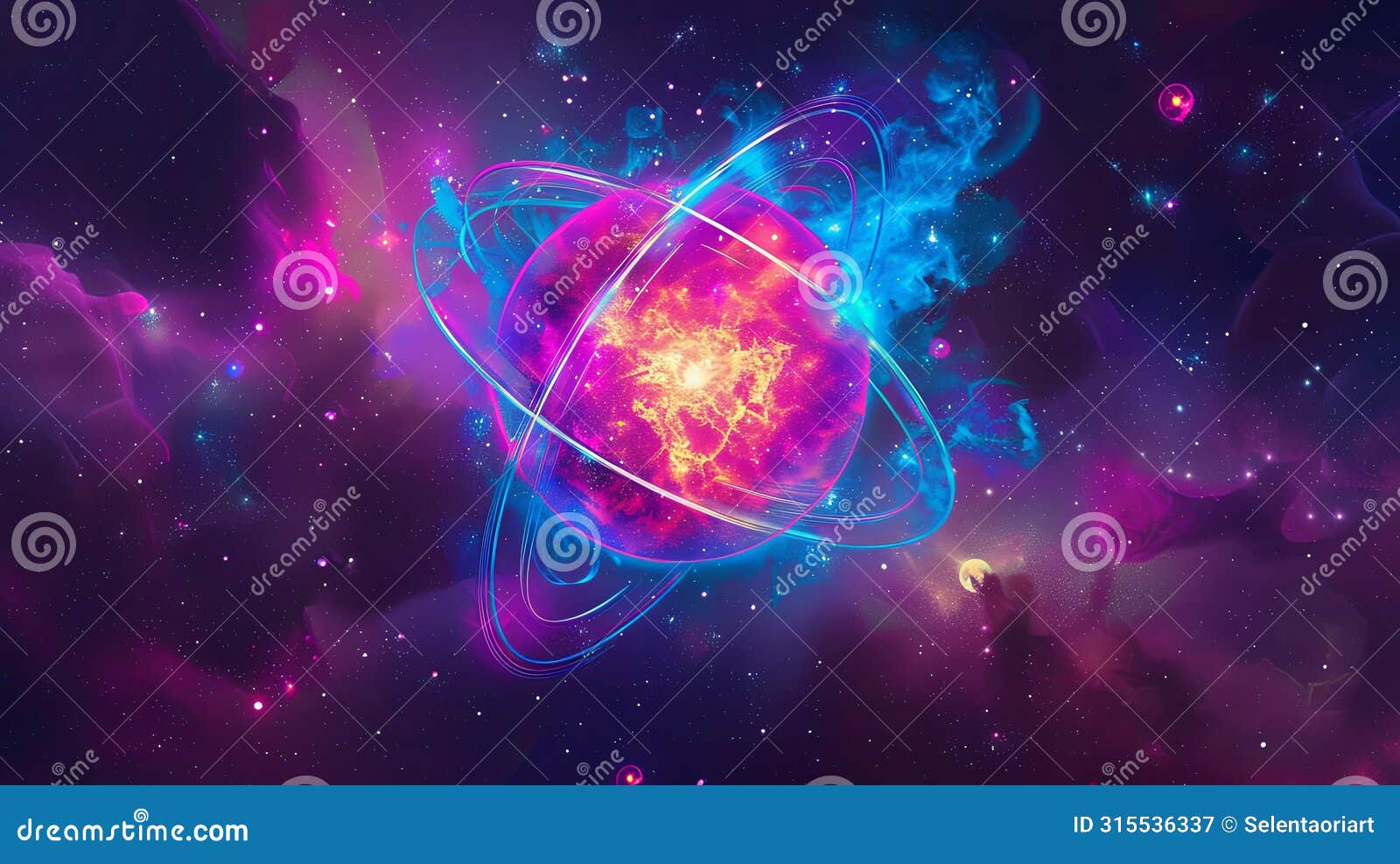 Cosmos ATOM Creative Logo stock illustration. Illustration of ...