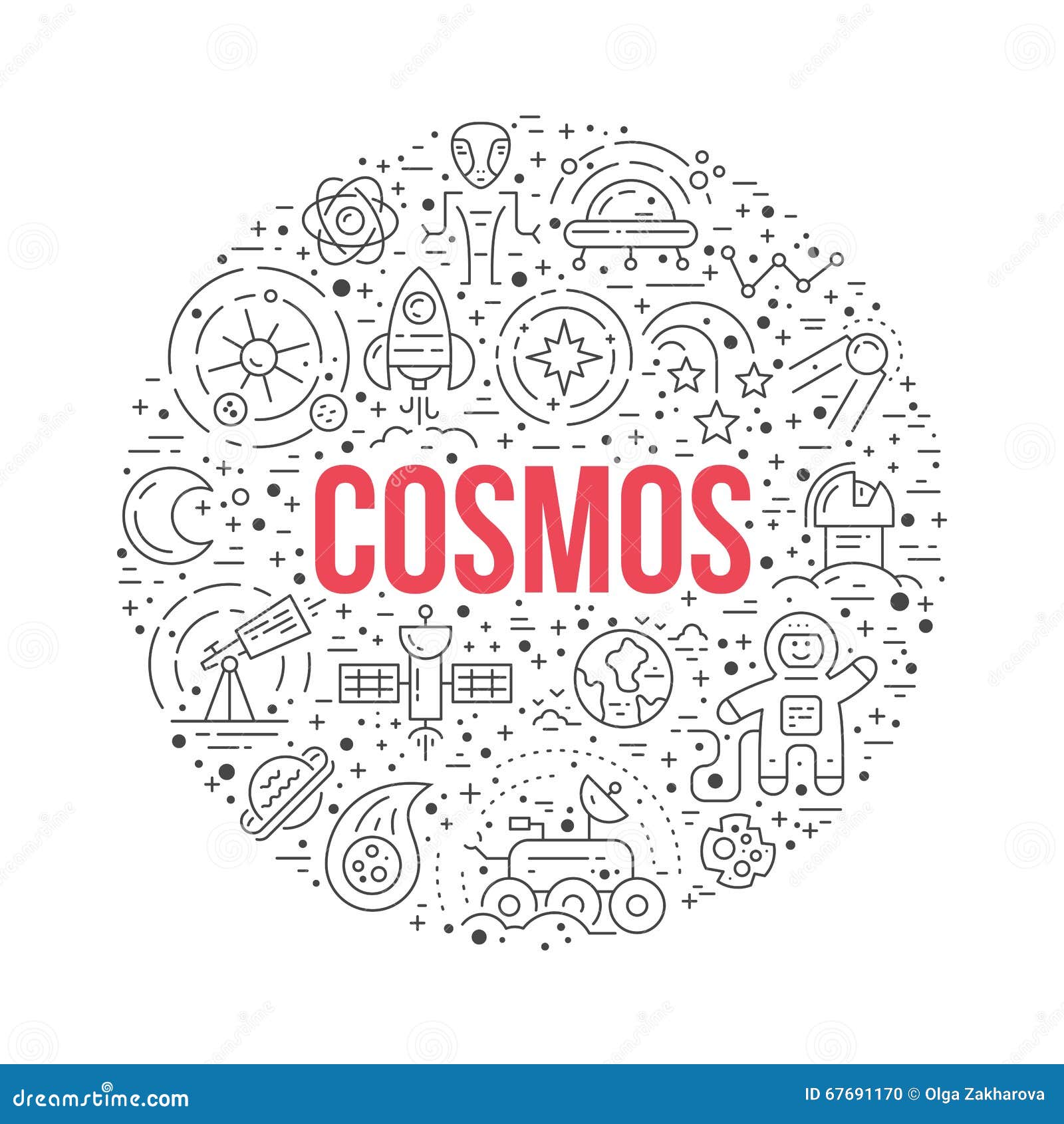 Cosmos Clipart Detailed Vector Illustration Of Botanical Cosmos Flowers ...