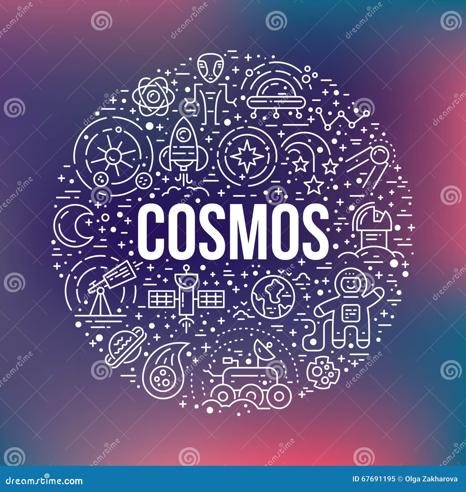 Cosmos Clipart Detailed Vector Illustration Of Botanical Cosmos Flowers ...