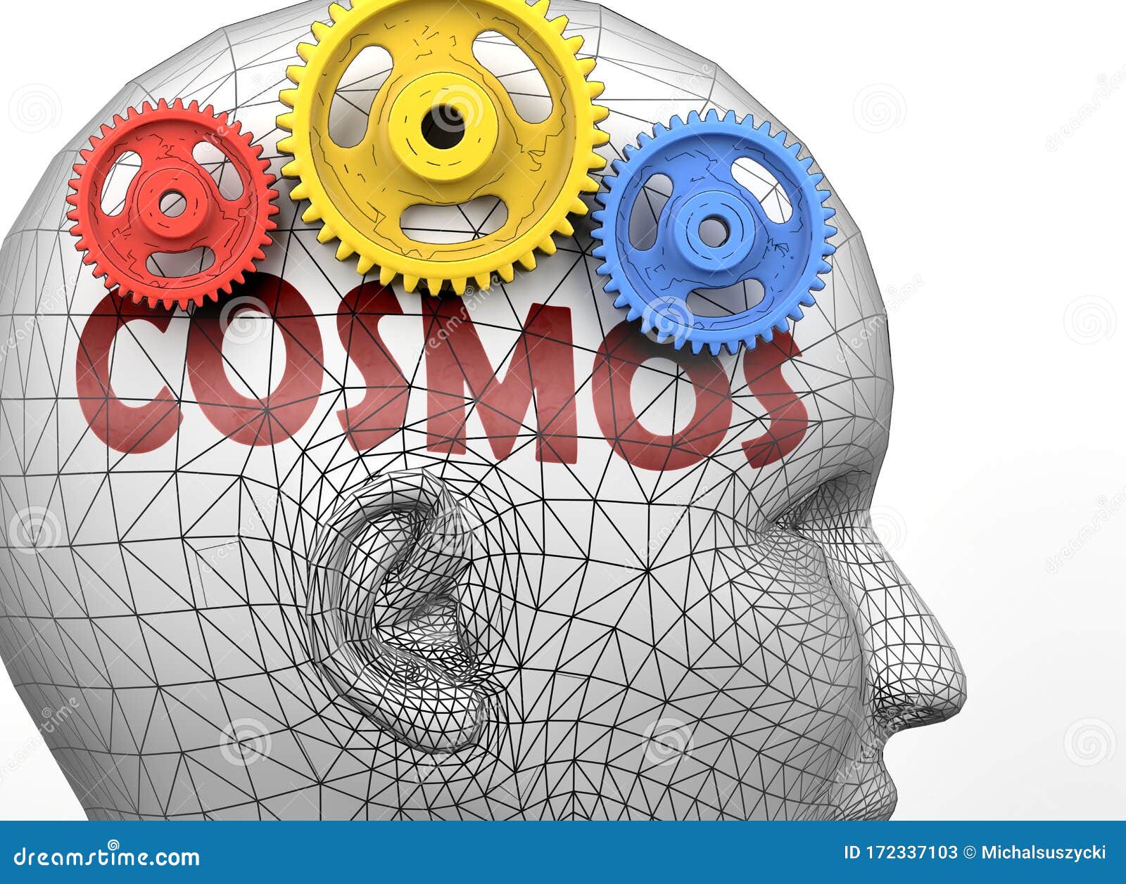 Cosmos and Human Mind - Pictured As Word Cosmos Inside a Head To ...