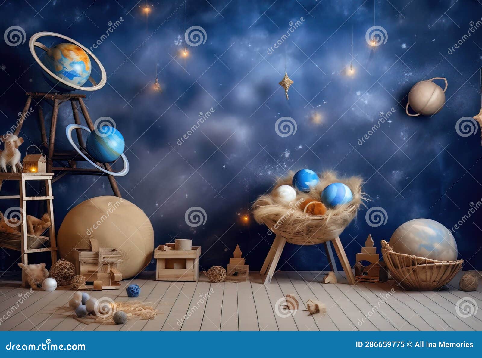 Cosmos Magic Sky and Planets Pattern with Stars Smash Cake Backdrop ...