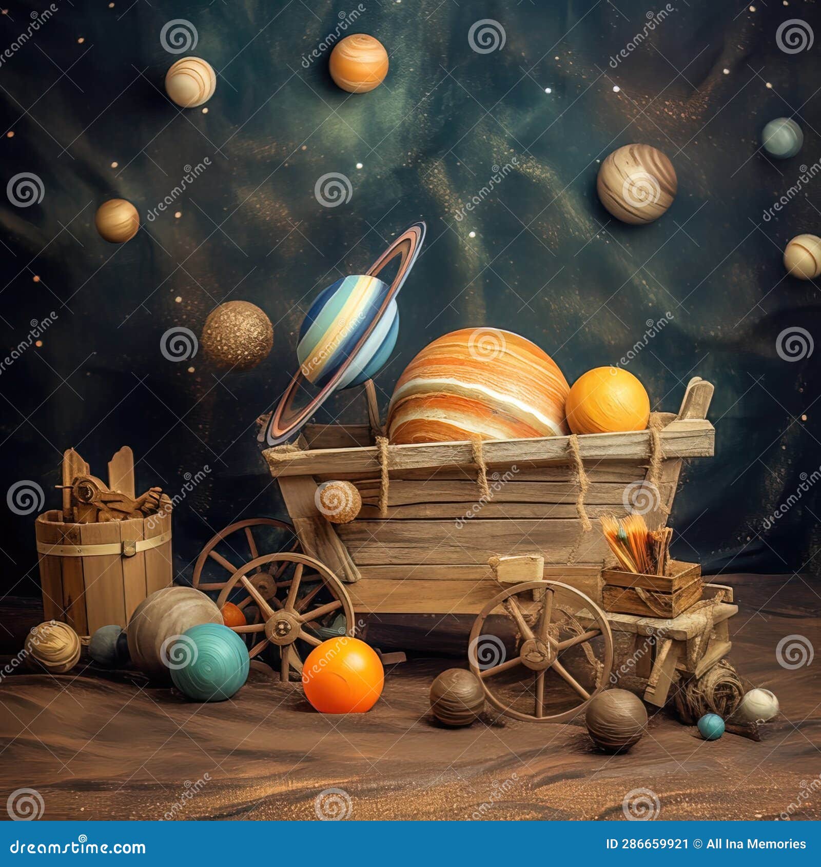 Cosmos Magic Sky and Planets Pattern with Stars Smash Cake Backdrop ...
