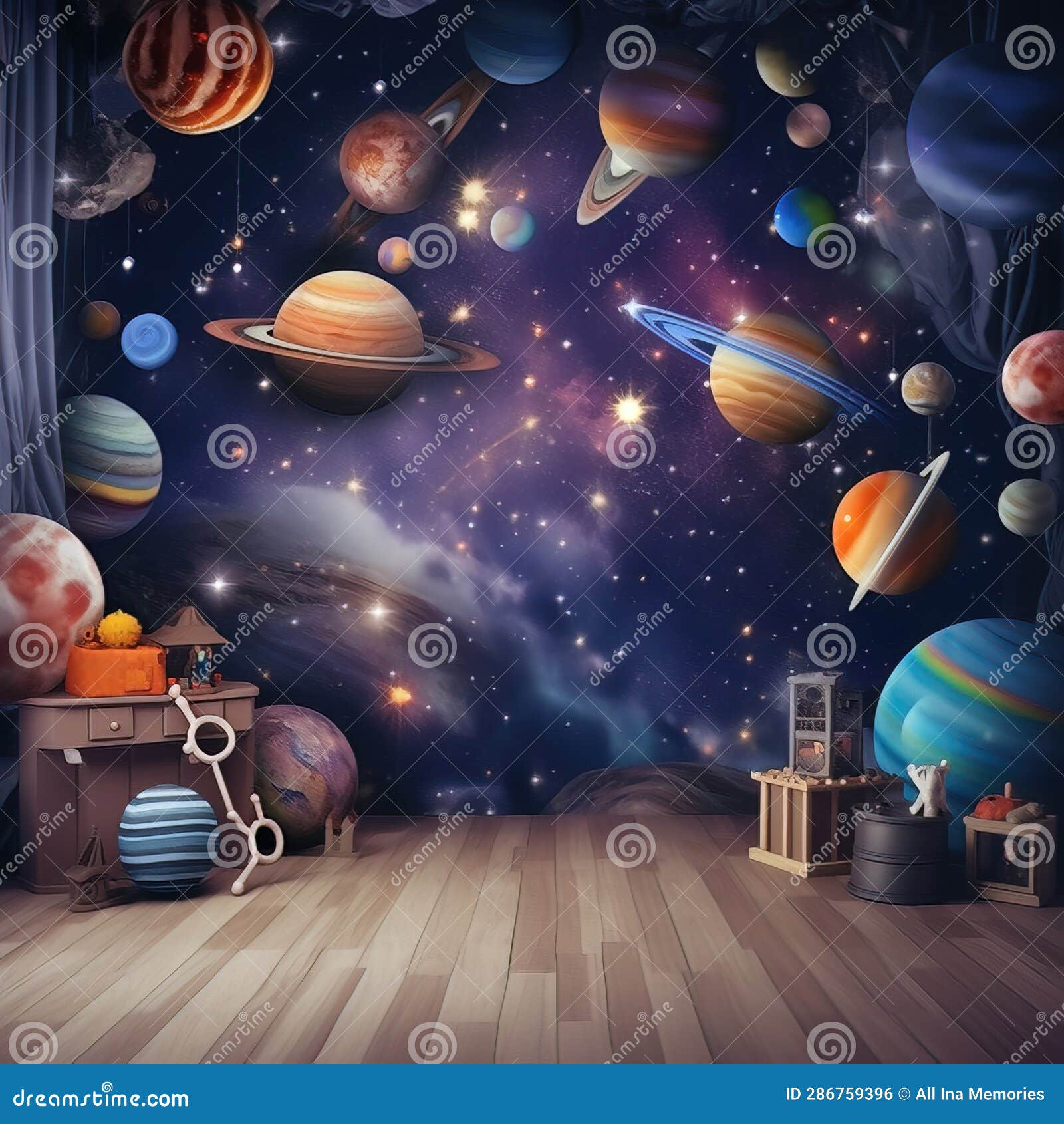 Cosmos Magic Sky and Planets Pattern with Stars Smash Cake Backdrop ...