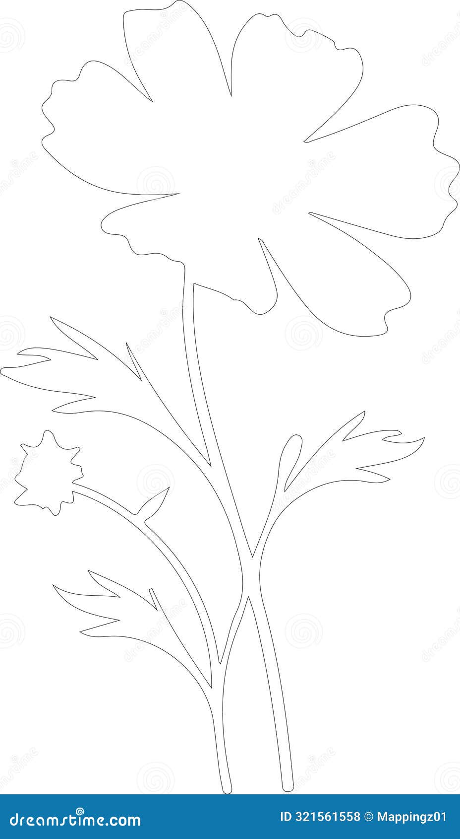 Cosmos Outline Silhouette Generative Ai Stock Vector - Illustration of ...