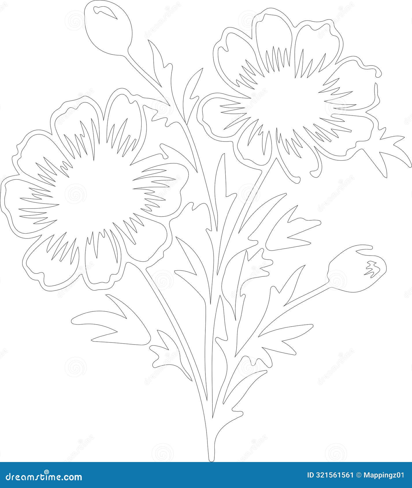 Cosmos Outline Silhouette Generative Ai Stock Vector - Illustration of ...