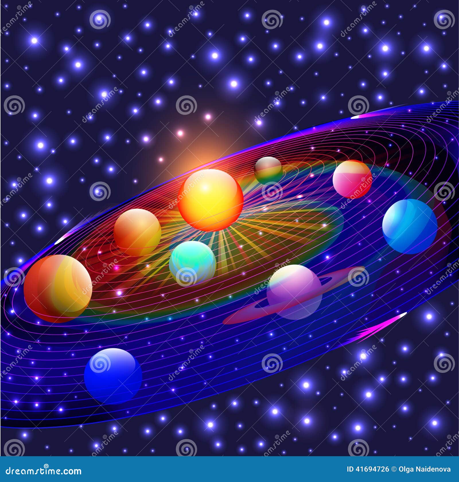 Cosmos Planets in the Solar System Stock Vector - Illustration of ...