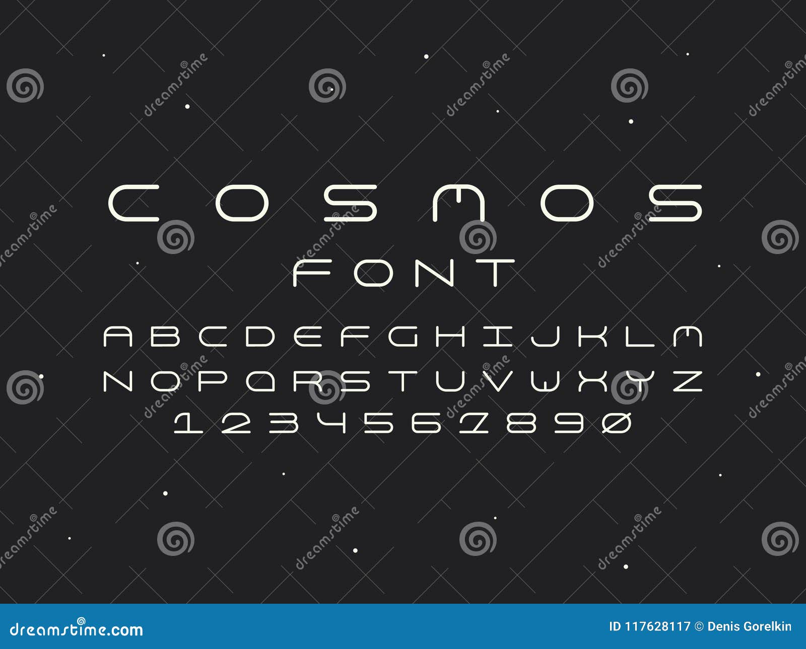 Cosmos Regular Font. Vector Alphabet Stock Vector - Illustration of ...