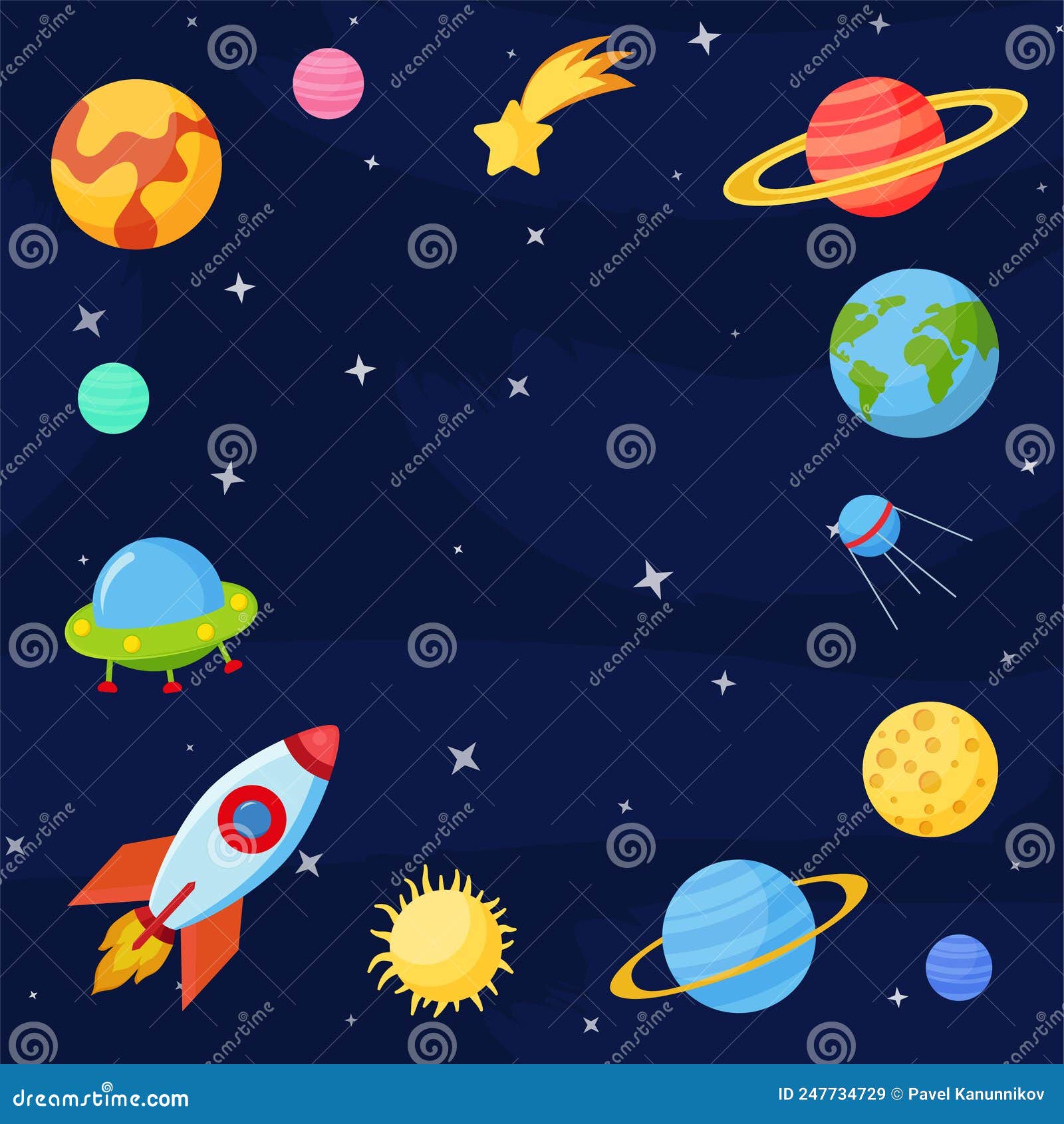 Cosmos Set Concept. Set on a Space Theme, Including a Transport ...