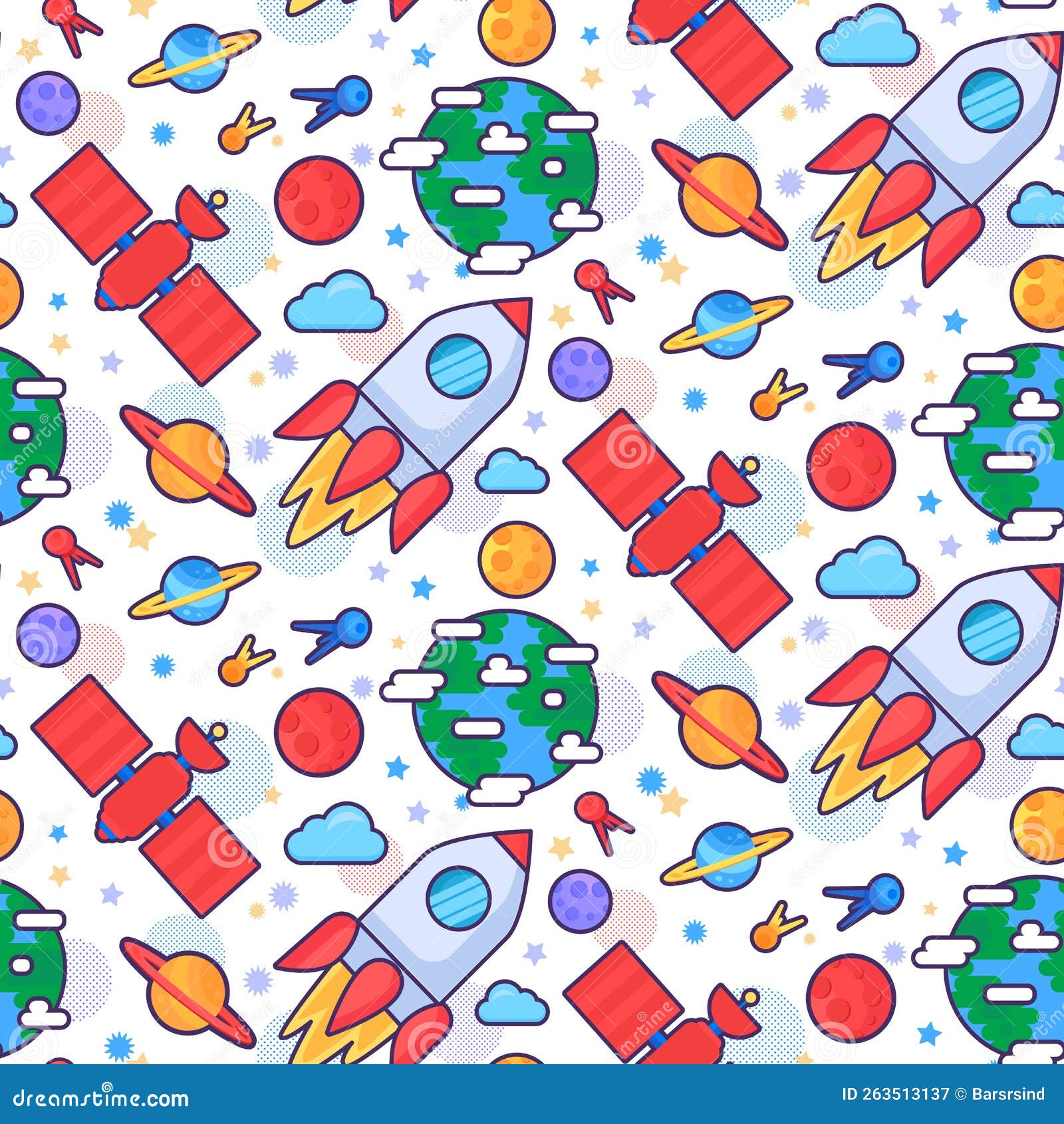 In Cosmos Space Flying Rocket Spacecraft Vector Stock Vector ...