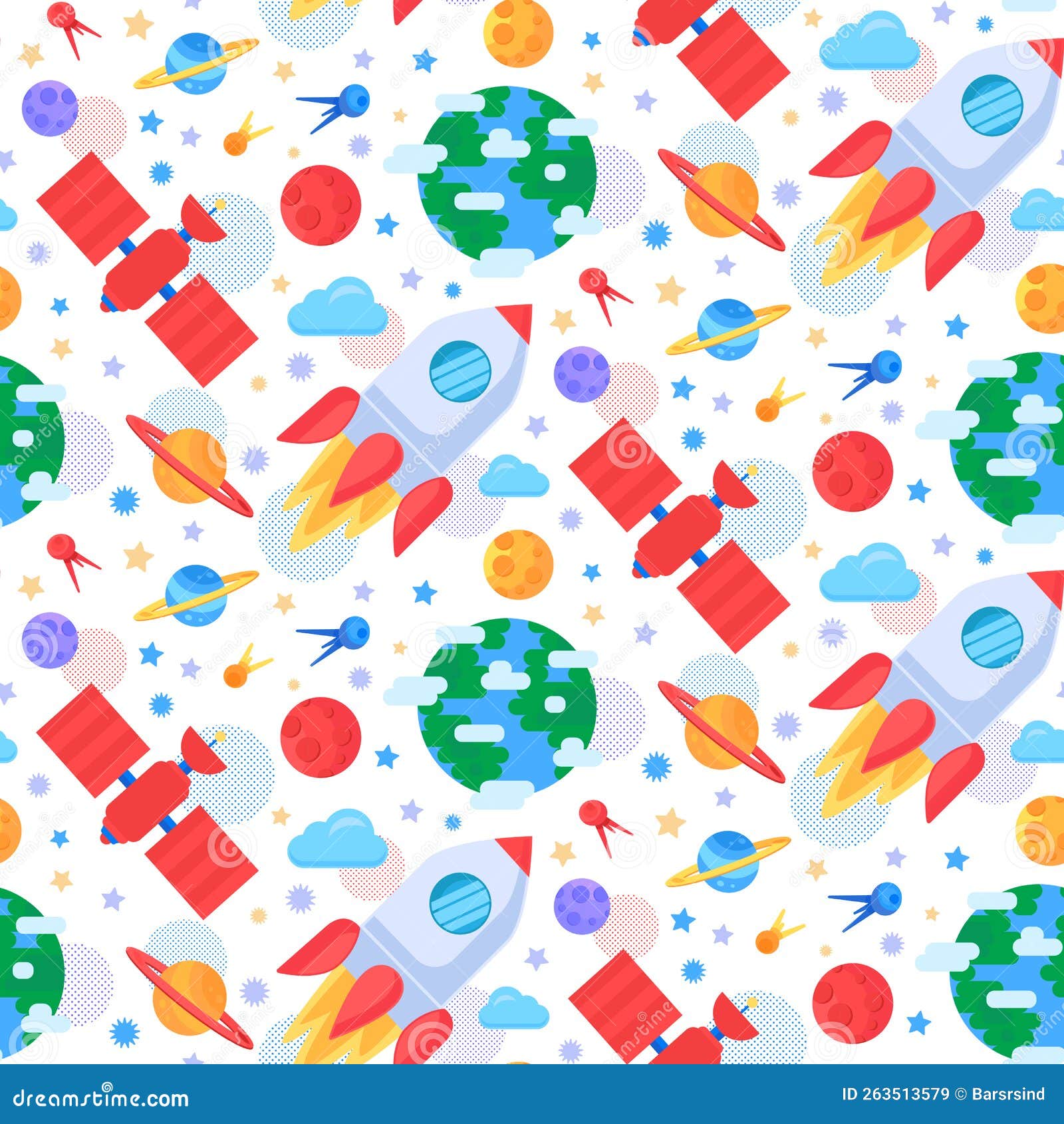 In Cosmos Space Flying Rocket Spacecraft Vector Stock Vector ...