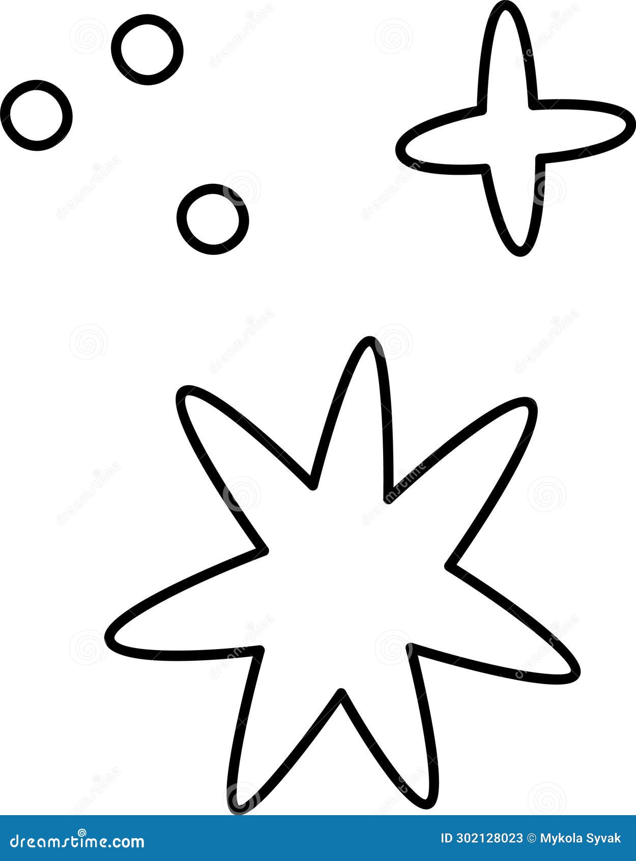 Cosmos Stars Outline stock vector. Illustration of sparkle - 302128023