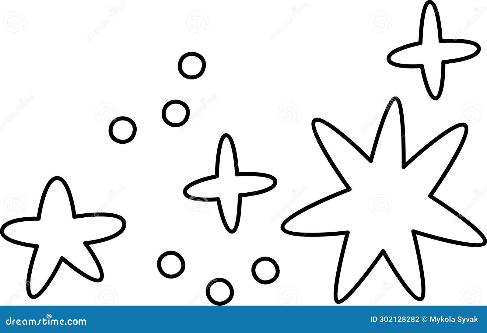 Cosmos Stars Outline stock vector. Illustration of cosmos - 302128282