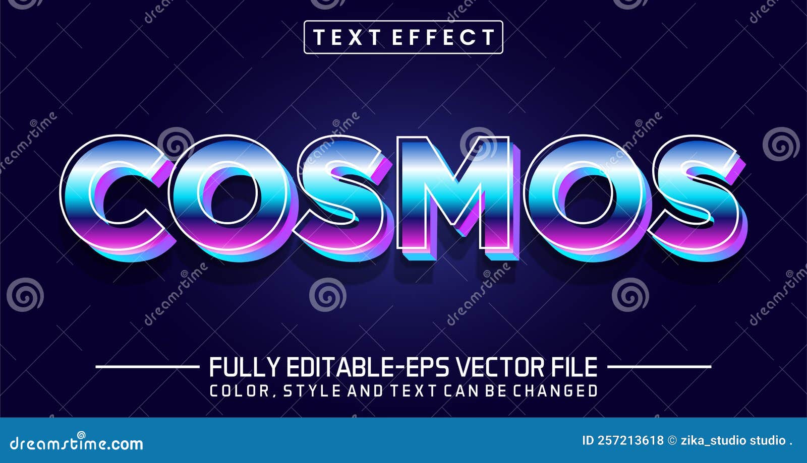 Cosmos Tech Text Typography Style Effect Stock Vector - Illustration of style, futuristic: 257213618