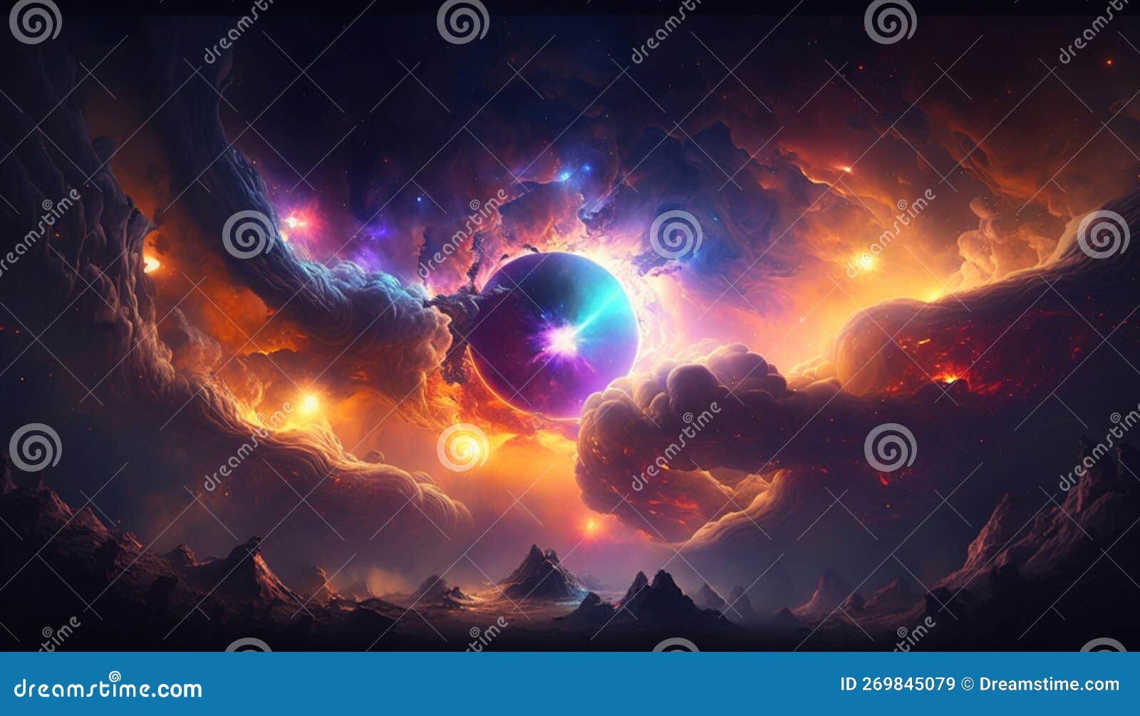 Cosmos Wallpaper Generative Ia Stock Illustration - Illustration of ...