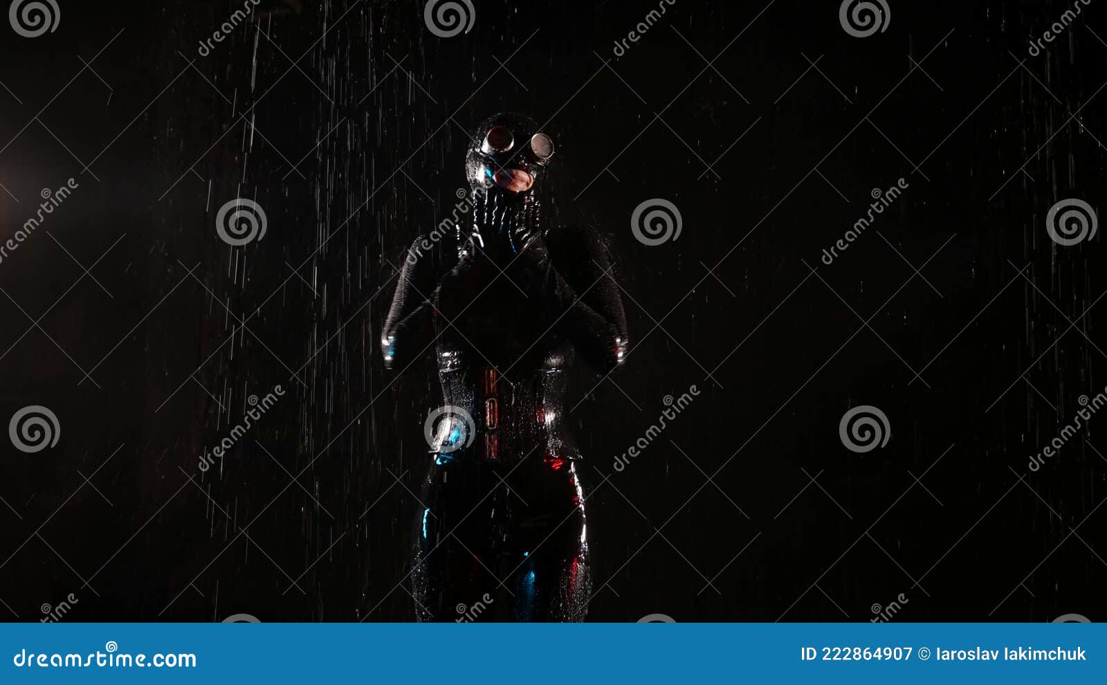 Cosplay Costume Made Of Black Latex On A Slender Woman Erotic And