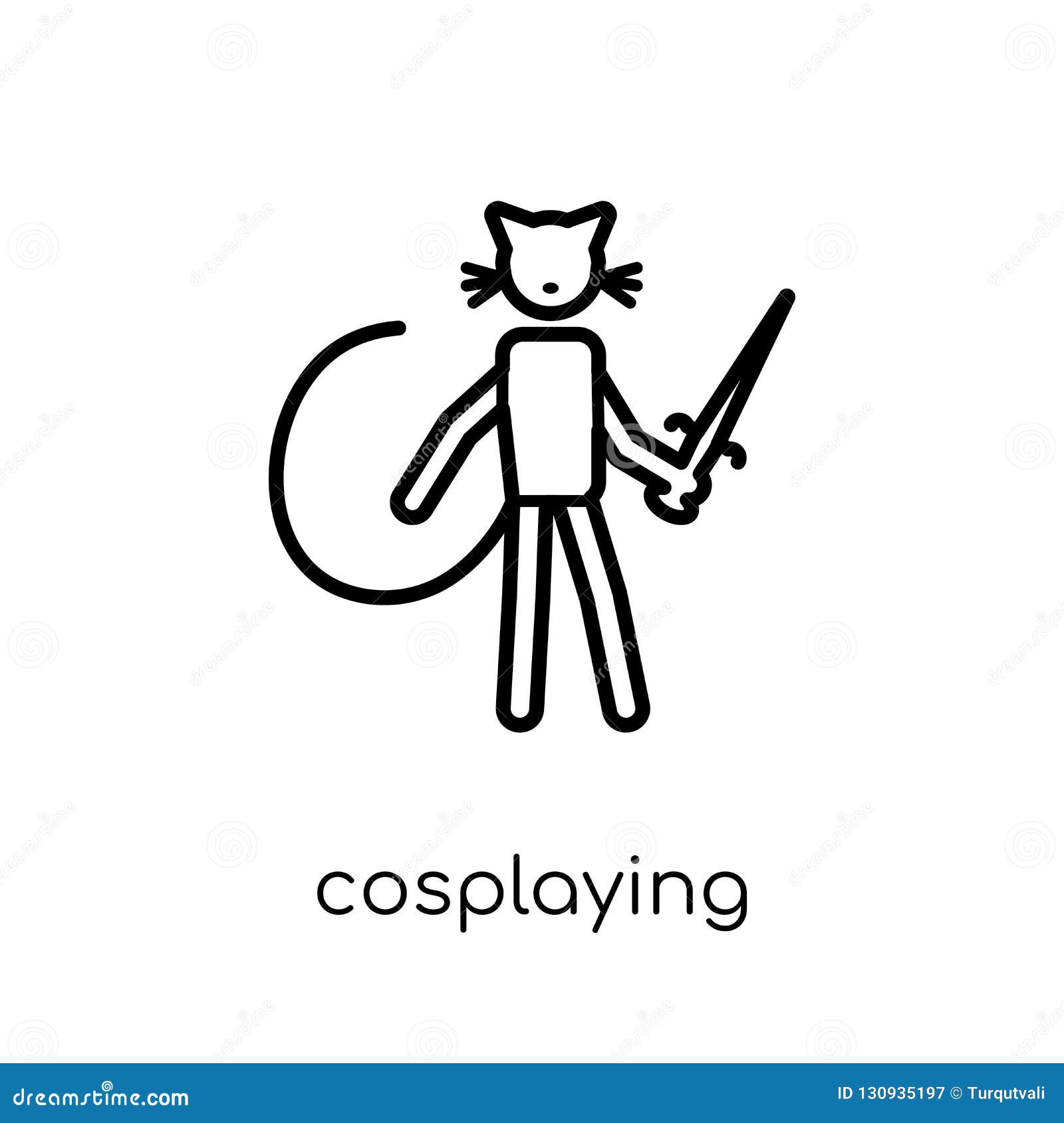 Cosplaying Icon. Trendy Modern Flat Linear Vector Cosplaying Icon on ...