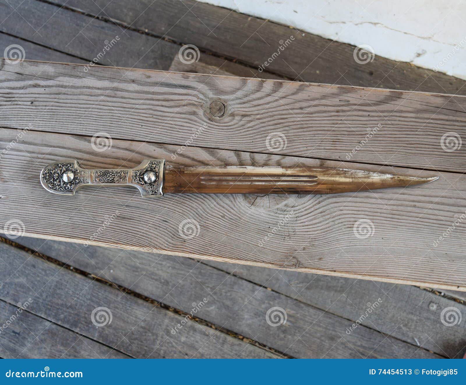 Cossack Cutlass on the Bench Stock Image - Image of clipping, middle ...