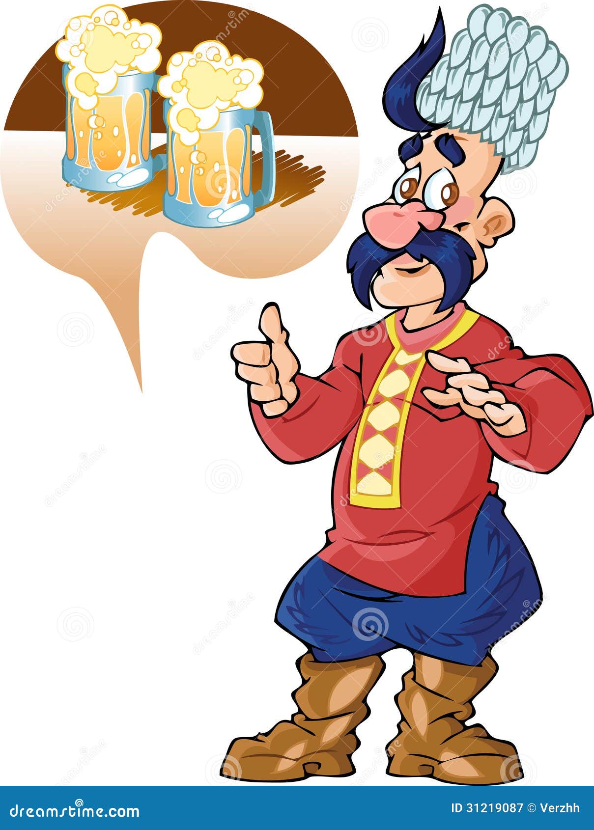 Cossack stock vector. Illustration of worth, folk, foam - 31219087