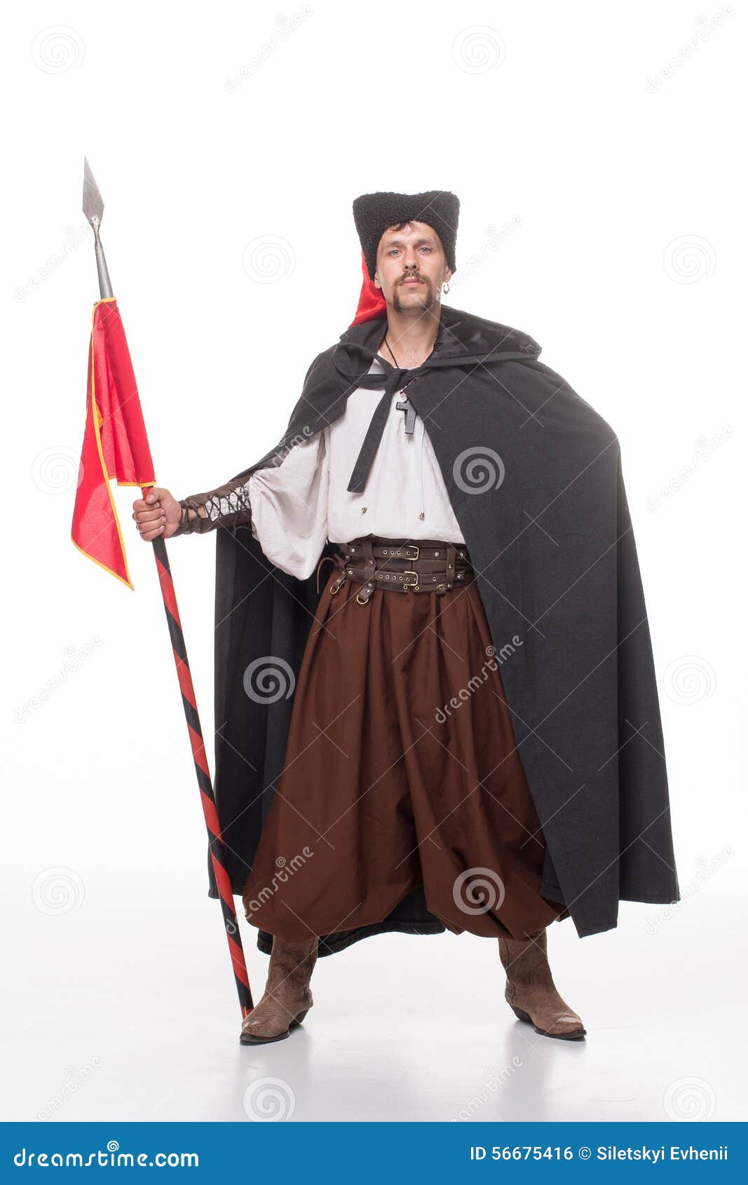 Cossack isolated stock photo. Image of overcoat, isolated - 56675416