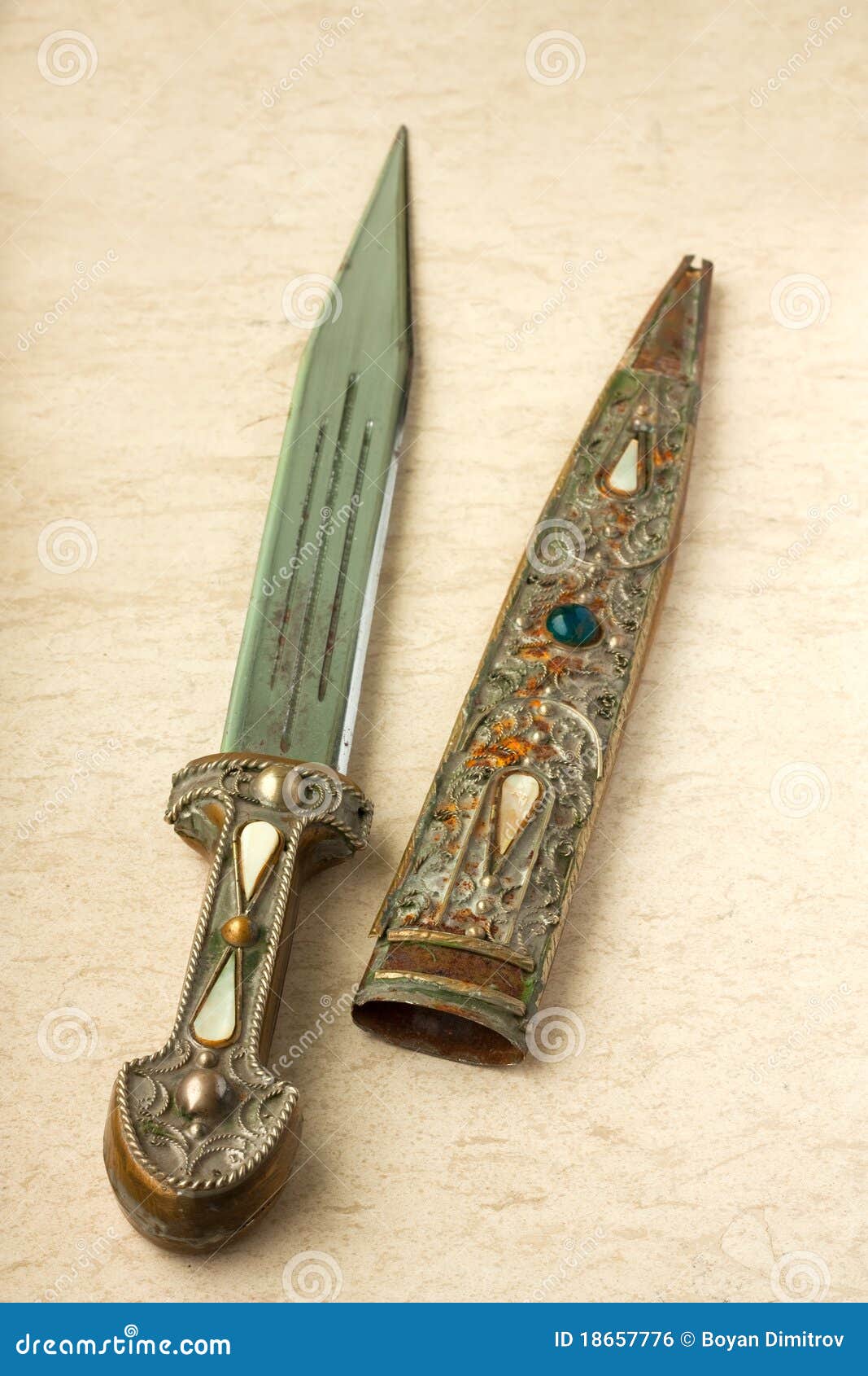 Cossack knife stock photo. Image of silver, gold, decorative - 18657776