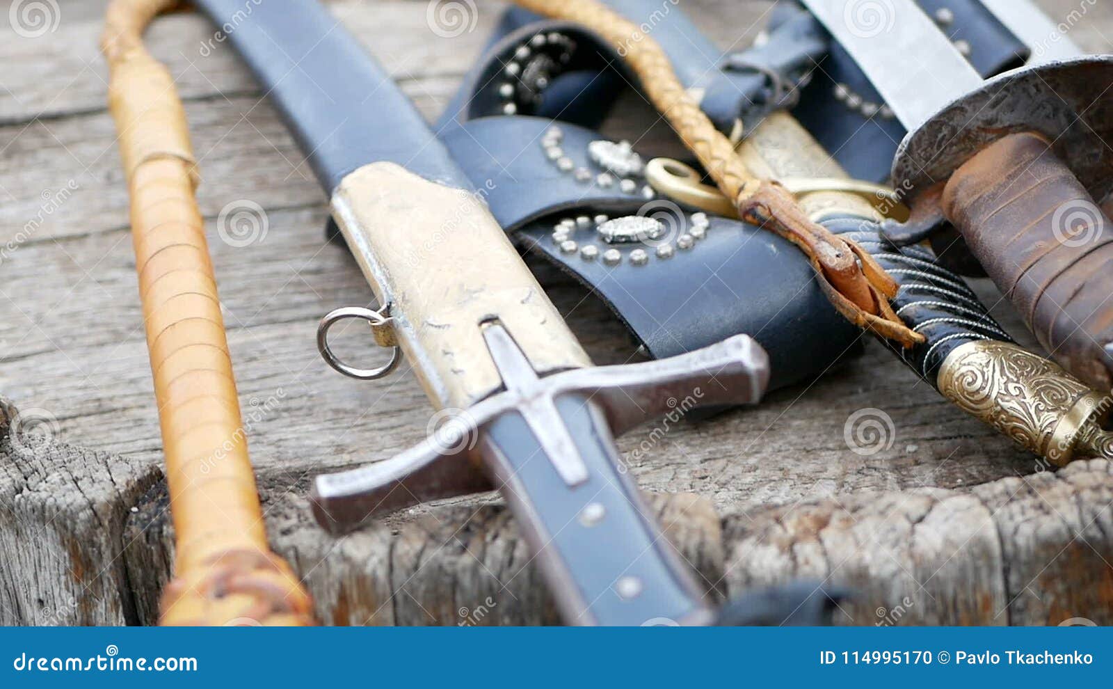 Cossack Sword with Knives and Sword Belt. Stock Footage - Video of ...