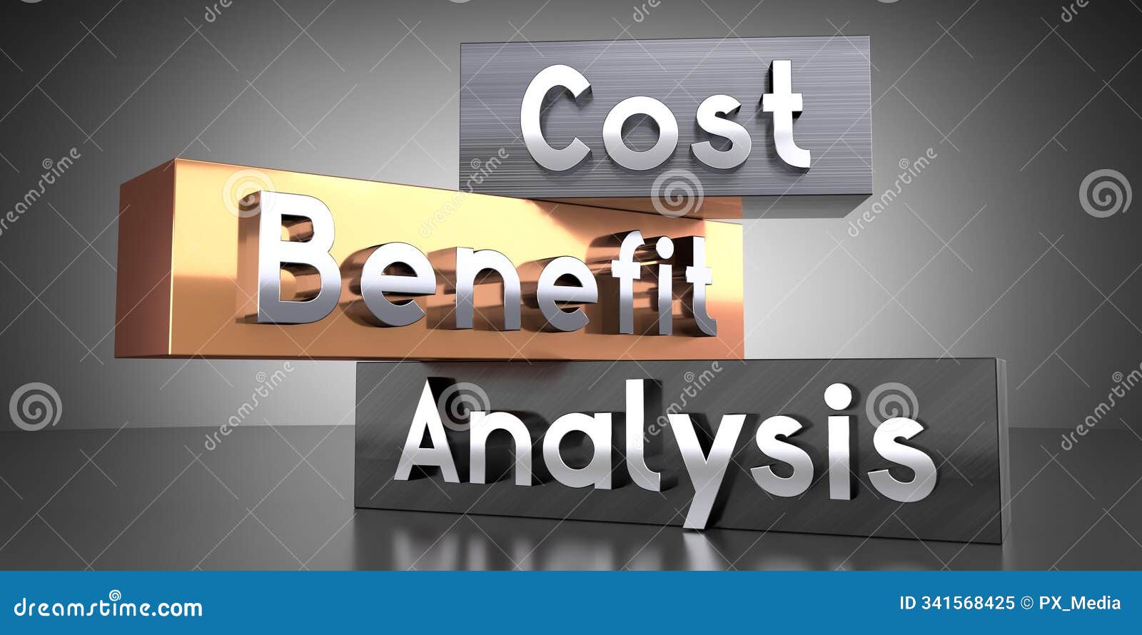 Cost, Benefit, Analysis - Words on Metal Blocks Stock Illustration ...