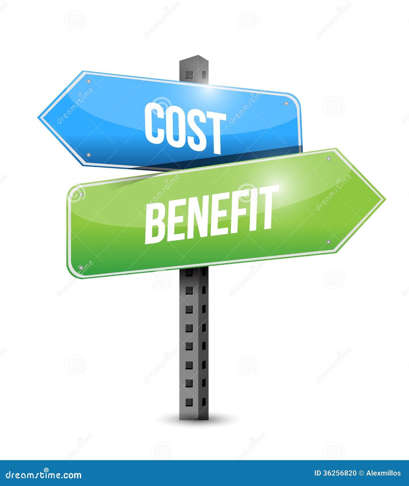 Cost And Benefit Staying In Balance - Pictured As A Metal Scale With ...