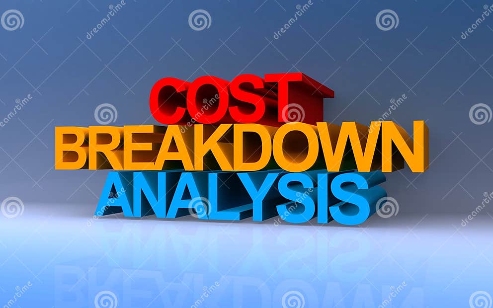 Cost Breakdown Analysis on Blue Stock Illustration - Illustration of ...